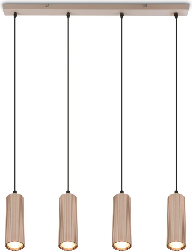 Briloner LED závěsné svítidlo (4-prvkový nosník, béžová)