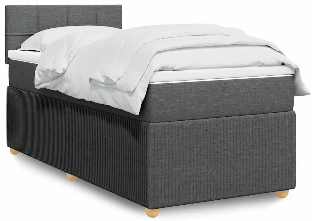 Box spring postel s matrací tmavě šedá 90x190 cm textil 3287312