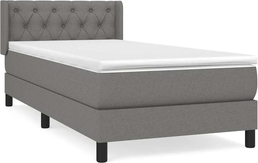 Box spring postel s matrací tmavě šedá 80 x 200 cm textil 3129906