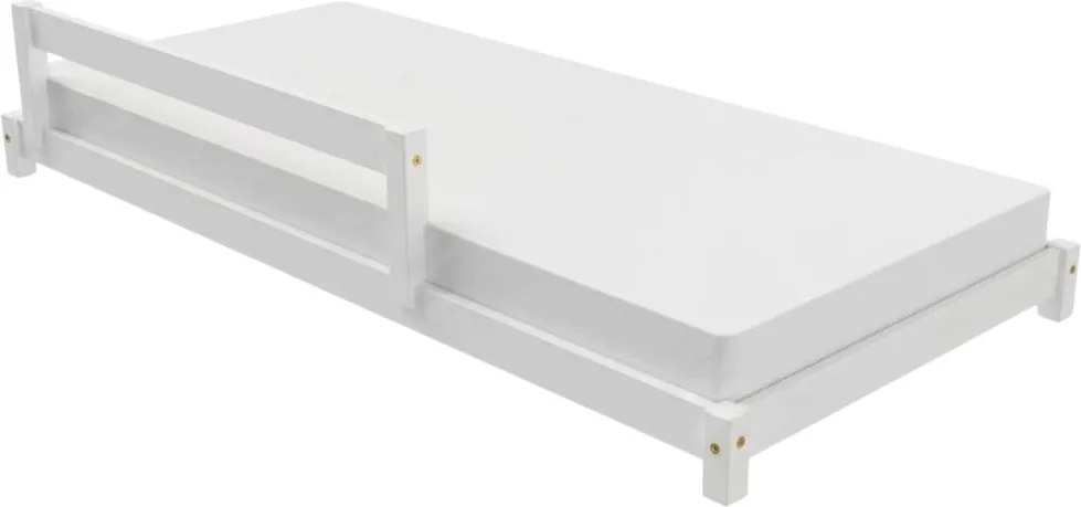 Benlemi Dřevěné dětské jednolůžko LUCKY Zvolte barvu: Pastelově růžová, Zvolte rozměr: 120x200 cm, Zvolte zábranu: S přední zábranou