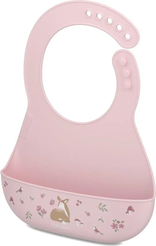 Světle růžový silikonový bryndák Fairy Garden – Mepal