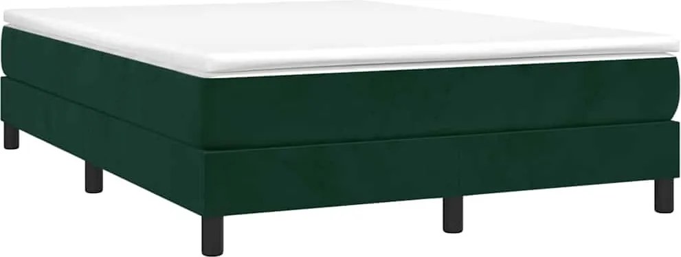 Box spring postel s matrací tmavě zelená 140x190 cm samet 3144330
