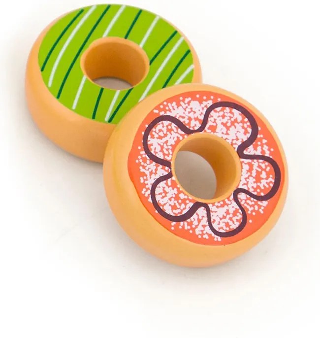 Dětská dřevěná hračka Viga sada 6 dřevěných donutů