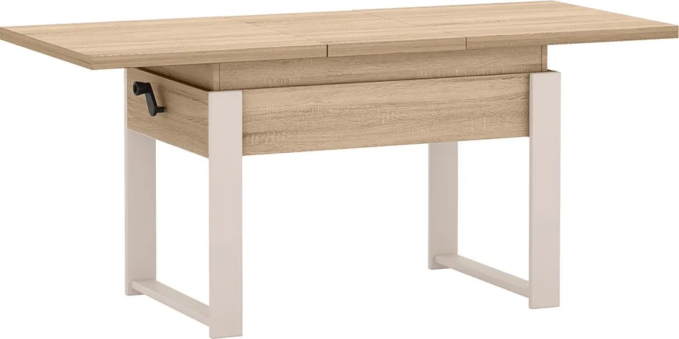Rozkládací polohovací konferenční stolek HOGO 3v1 | 120-157x62,5-74,5x67 cm | síla horní desky 32 mm | dub sonoma/nohy kašmír