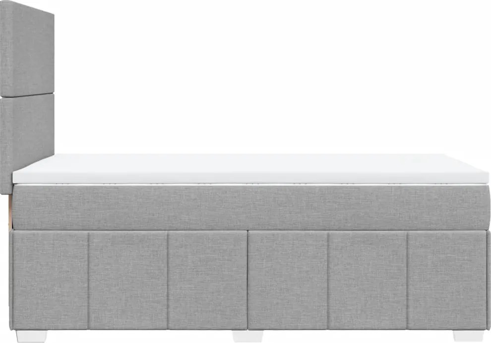 Box spring postel s matrací světle šedá 80 x 200 cm textil 3291488