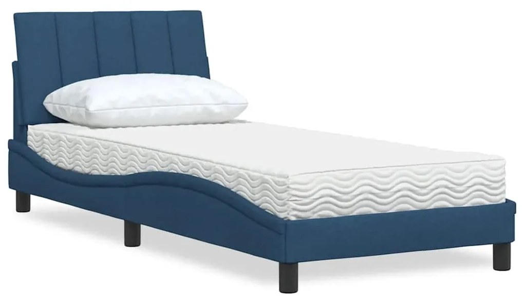 Postel s matrací Hanko modrá 90 x 190 cm textil 3310502