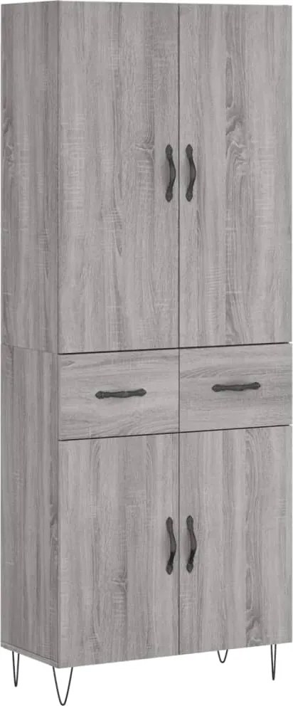 Skříň highboard šedá sonoma 69,5 x 34 x 180 cm kompozitní dřevo 3198183