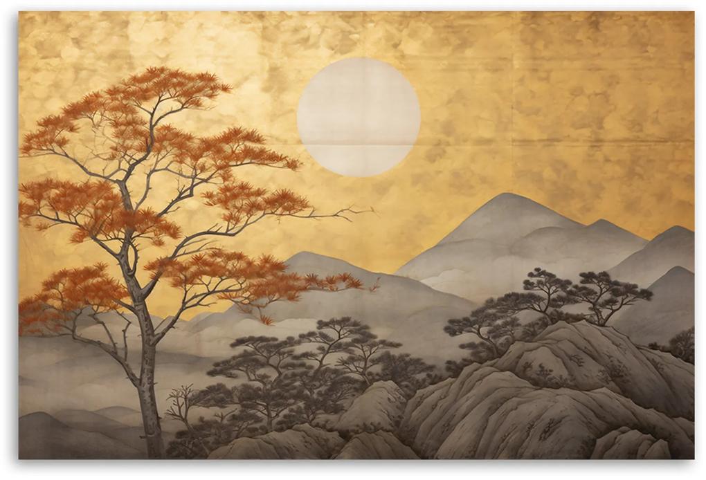 Gario Obraz na plátně Zlatá horská krajina v Japonsku Rozměry: 60 x 40 cm