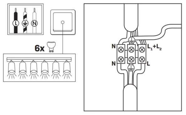 Koupelnové bodové svítidlo TURYN 6xGU10/10W/230V IP44 bílá