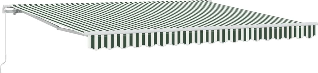 Stahovací markýza Zelená a bílá 400 × 300 cm Polyester a hliník 3330719