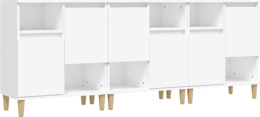 Příborníky 3 ks bílé 60 x 35 x 70 cm kompozitní dřevo 3185735
