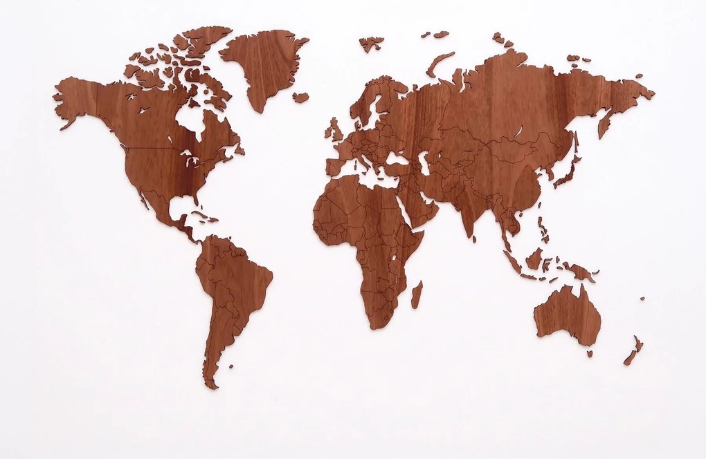 Dřevěná mapa světa Premium Timber Dub