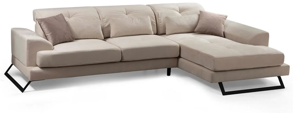 Designová rohová sedačka Heimana 308 cm ecru - pravá