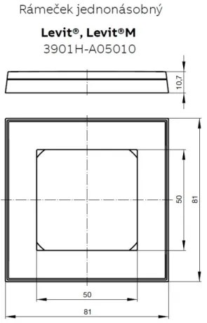 ABB Levit rámeček bílá/kouřová černá 3901H-A05010 62