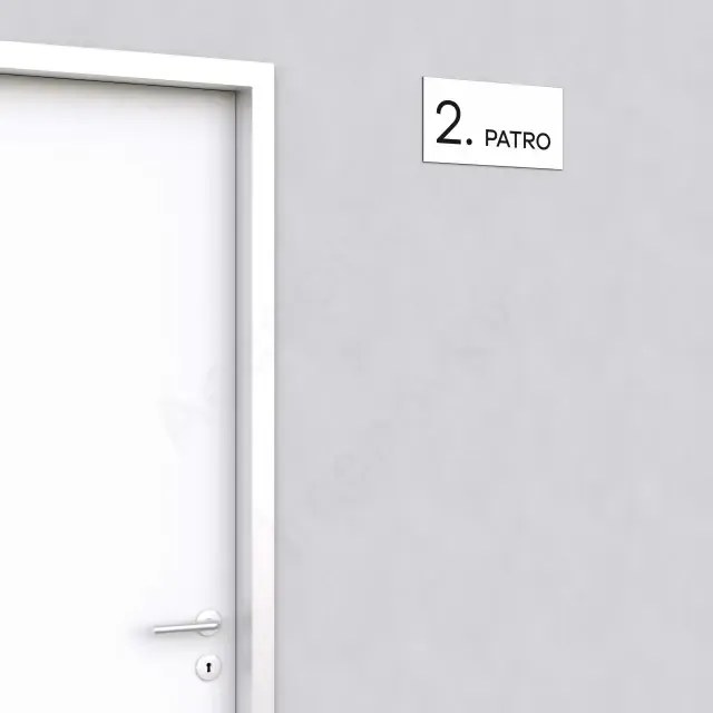 ACCEPT Označení podlaží "2. PATRO" - stříbrná tabulka - černý popis