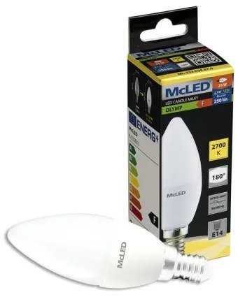 LED žárovka E14 McLED 2,7W (25W) teplá bílá (2700K) svíčka ML-323.029.87.0