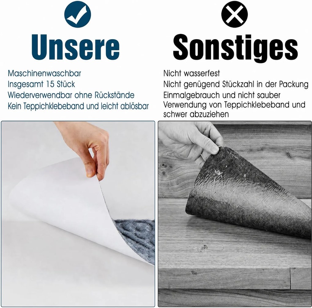 Costway 15 Koberce na schody Protiskluzové koberce na schody 76 cm – světle šedá