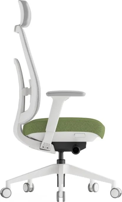 Kancelářská ergonomická židle K42 WHITE SP – síť/ čalouněná, zelená
