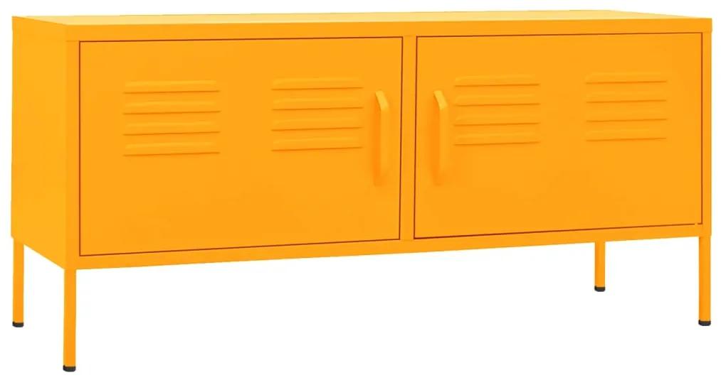 TV skříňka hořčicově žlutá 105 x 35 x 50 cm ocel