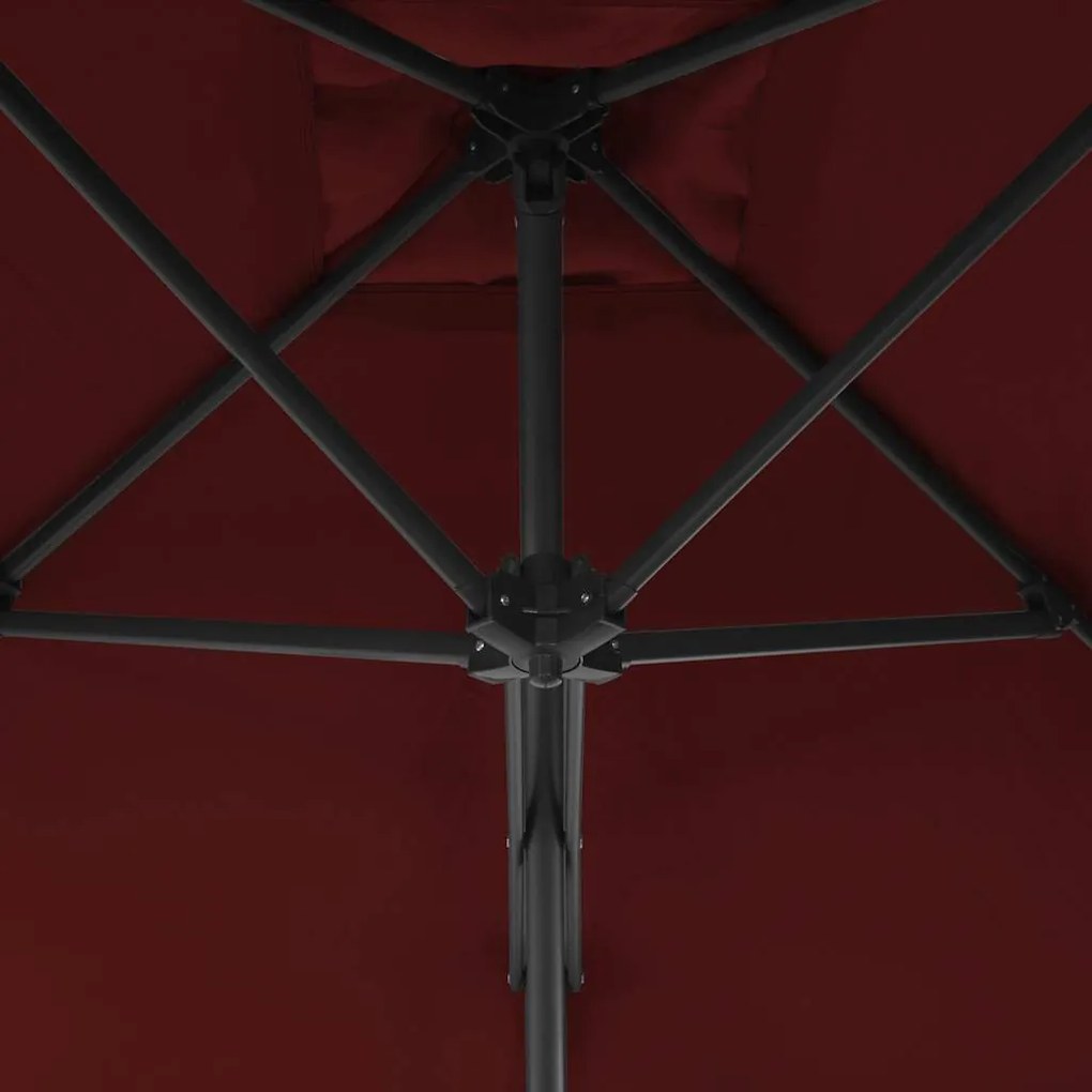 Zahradní slunečník s ocelovou tyčí bordó 300 x 230 cm 312518