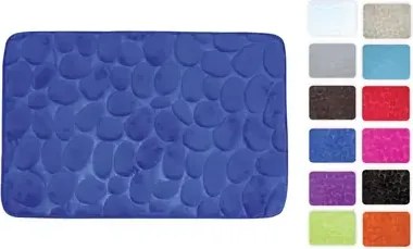 MSV PEBBLES koupelnová předložka 40 x 60 cm tmavě modrá / polyester, P