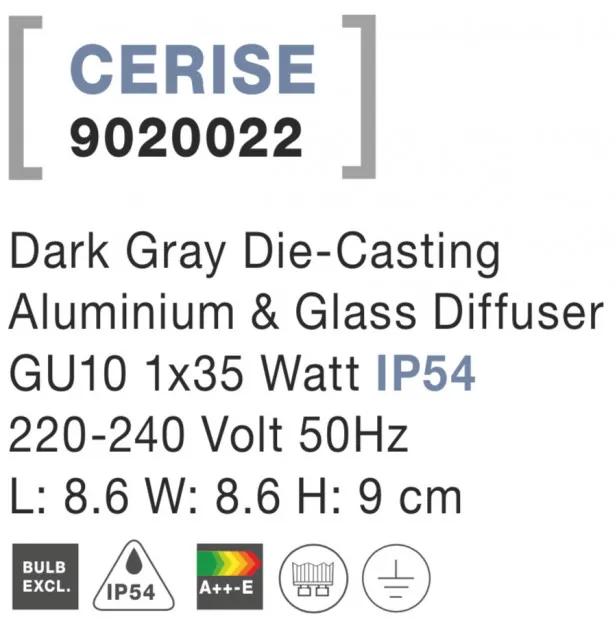 Svítidlo Nova Luce CERISE S TOP GREY stropní, IP 54, GU10