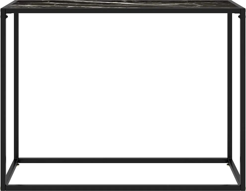 Konzolový stolek černý 100 x 35 x 75 cm tvrzené sklo 322814