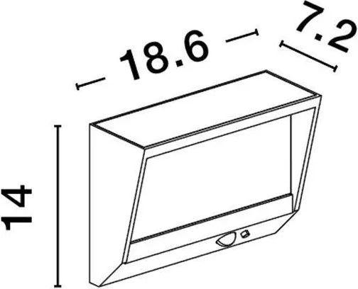 NV 9492540 Venkovní nástěnné svítidlo VALOR antracitový hliník a matný akryl LED 2W 3000K 3.7V 86st. IP65 vypínač na těle / solární / pohybové čidlo - NOVA LUCE