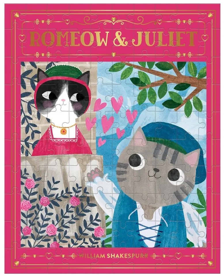 Mudpuppy Puzzle Romeow & Juliet Bookish Cats 100 dílků