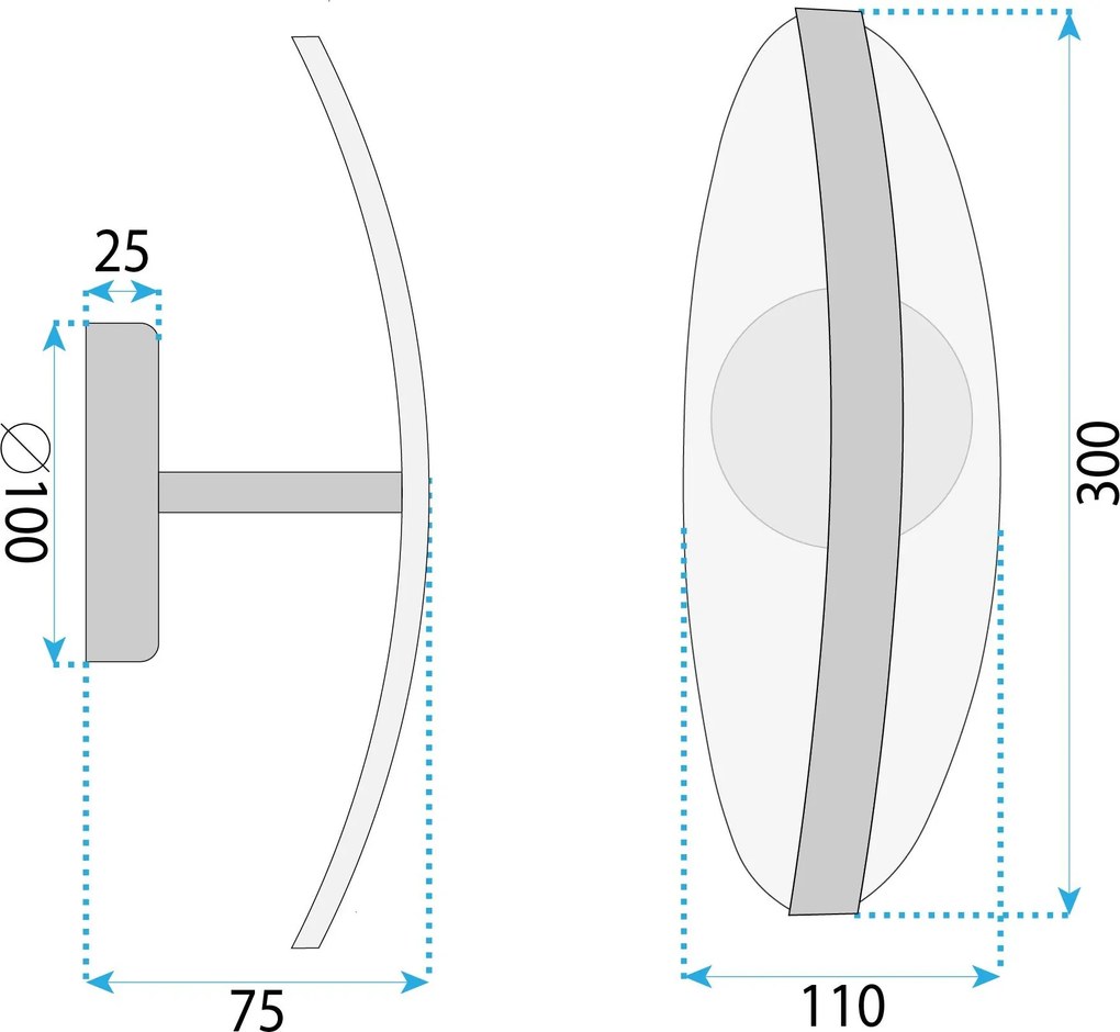 Toolight Nástěnné moderní LED osvětlení G130-W zlaté