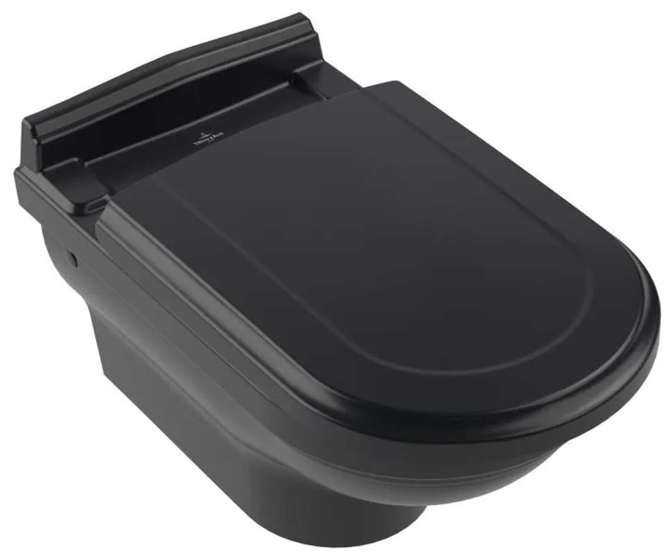 Villeroy & Boch Hommage - Závěsné WC, CeramicPlus, Pure Black 6661B0R7