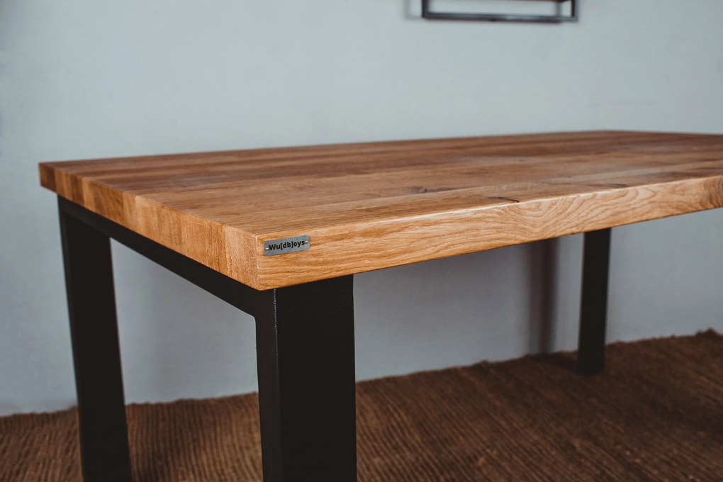 Wudboys Jídelní stůl Square - rozdělený Barva kovu: Černá, Dřevo: Jasan, Rozměr: 1400x900, moderní skandinávský styl