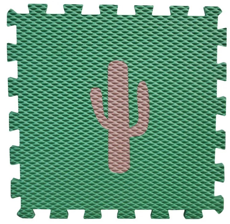 Minideckfloor Kaktus Barevná kombinace: Krémový s tmavě zeleným kaktusem
