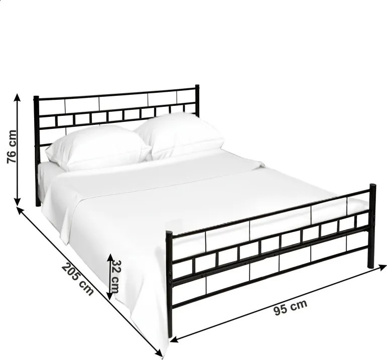 Postel, černá, 90x200, TAJGI Kondela 0000264377