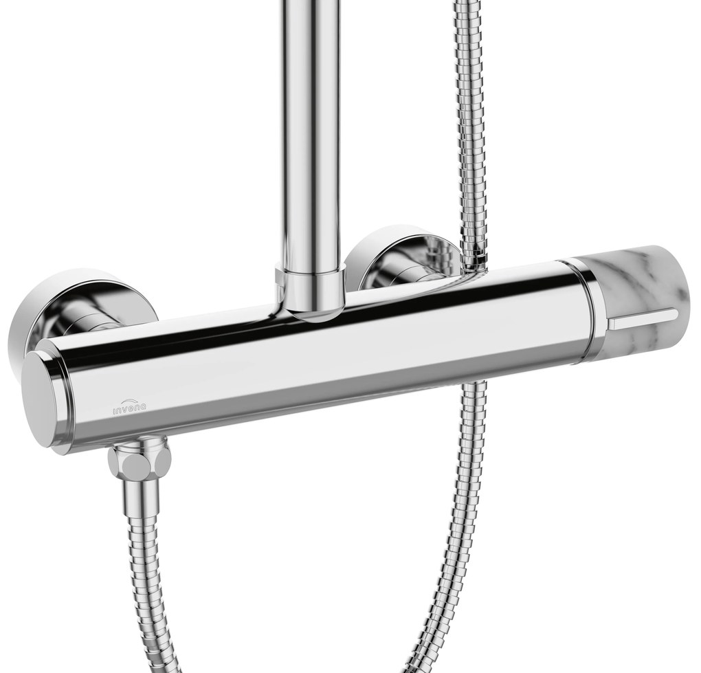 Invena Stone Plus, sprchová souprava s termostatickou baterií, chromová, INV-AU-P3-001-V