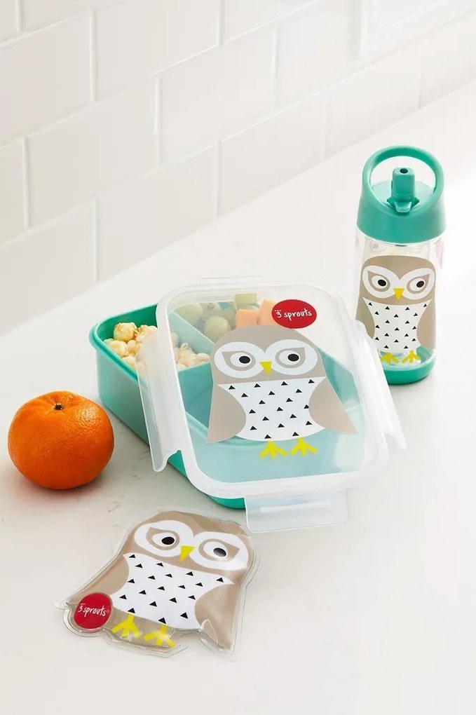 3 SPROUTS Krabička na jídlo Bento 3 Sprouts Owl Mint