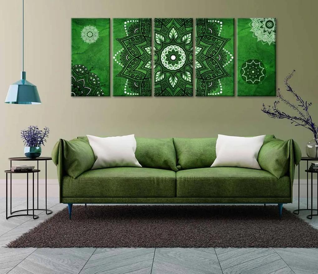 Malvis ® Obraz kouzelná mandala zelená Velikost (šířka x výška): 100x40 cm