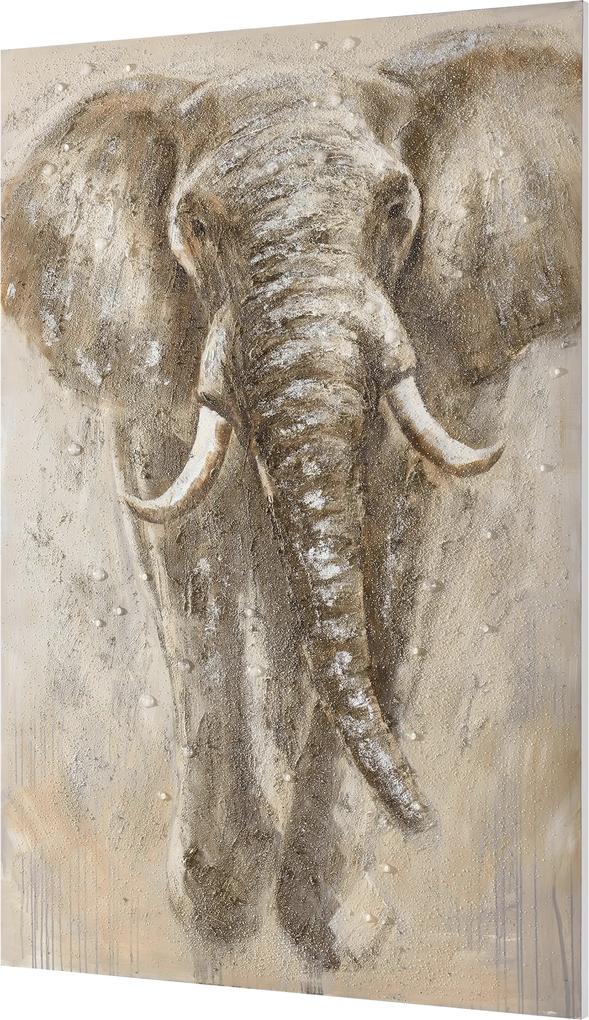 [art.work] Ručně malovaný obraz - slon - plátno napnuté na rámu - 180x120x3,8 cm