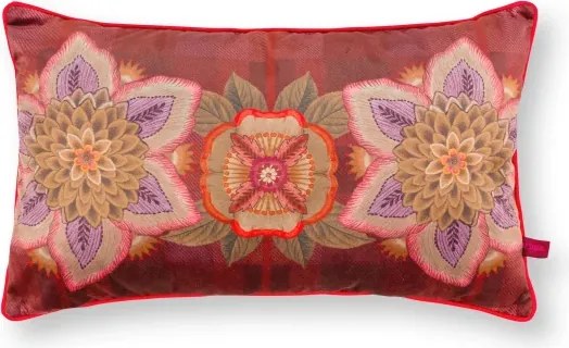 Pip Studio dekorační polštář Flores Felices 30x50 cm, červený (Dekorační polštář s výplní)