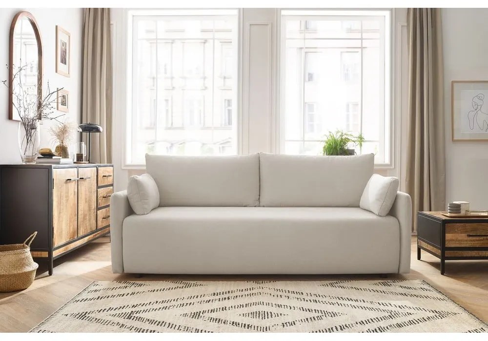 Béžová rozkládací/s úložným prostorem pohovka 211 cm Marcel - II. jakost – Bobochic Paris