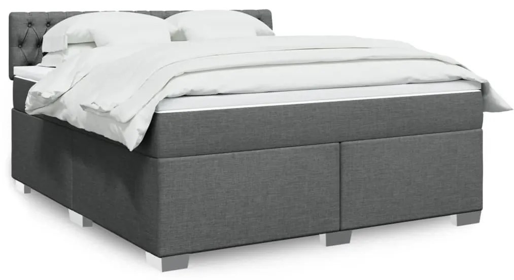 Box spring postel s matrací tmavě šedá 180x200 cm textil 3288275