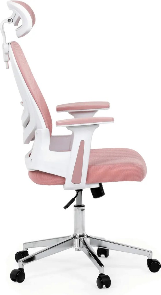 Ergonomická kancelářská židle EMILIE - růžová síťovina