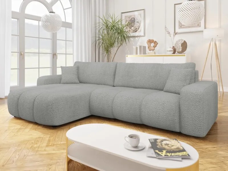 Rohová rozkládací sedačka Larow Maxi Boucle, Potah: Coral 50