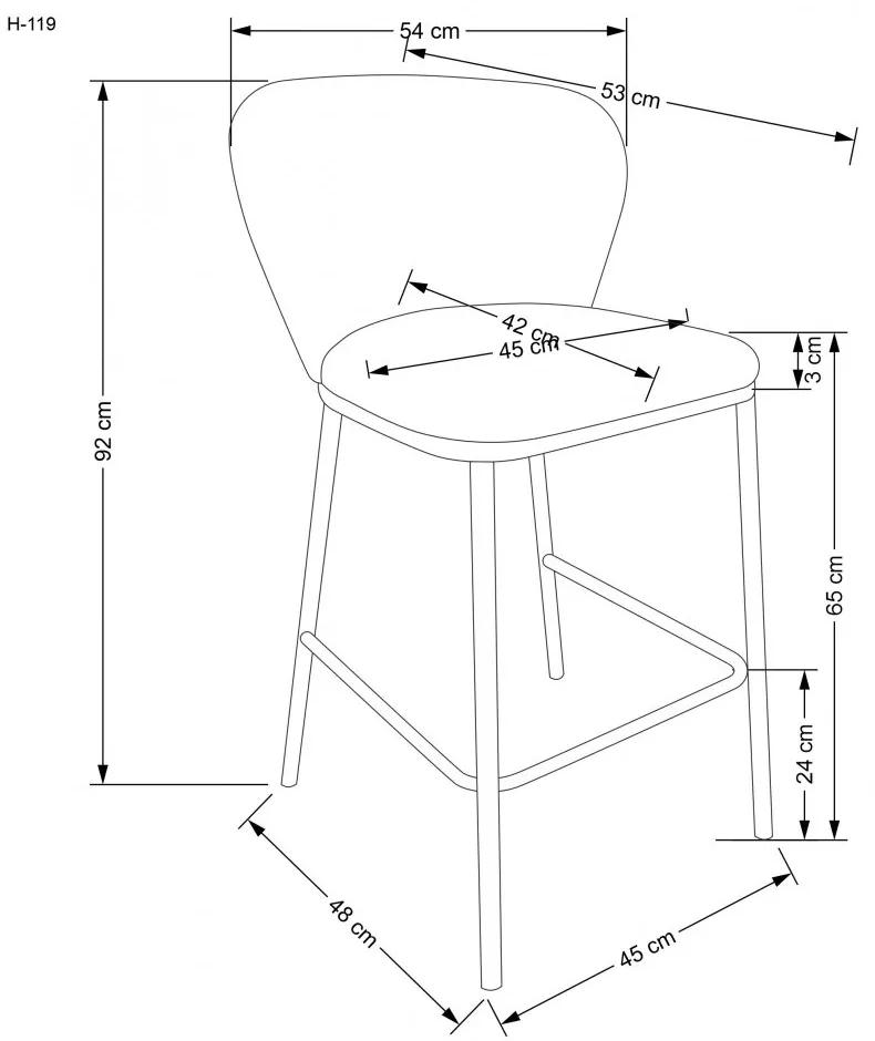 Barová židle- H119- Krémová