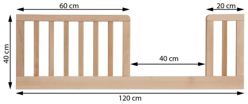 Scarlett Válendová bočnice k postýlce 120 cm - Bílá