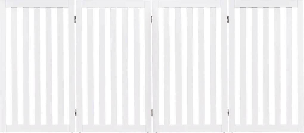 Costway Zábrana pro psy 89 cm vysoká 4 panely ochranná dřevěná skládací, bílý