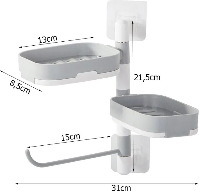 Verk Group Nástěnný držák na ručníky s přísavkami na mýdlo