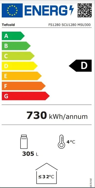Chladicí skříň pro farmacii Tefcold MSU 300 290 l, v. 164 cm, alarm teploty