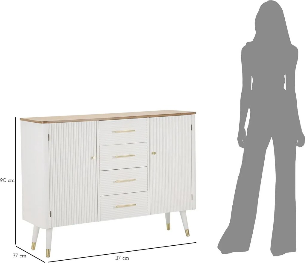 Komoda Matera 117 cm bílá/hnědá
