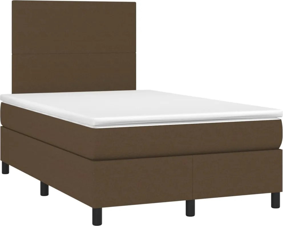 Box spring postel s matrací tmavě hnědá 120x190 cm textil 3269870